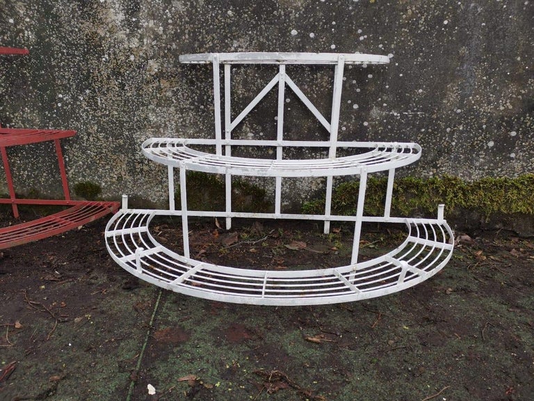 Five French Iron Half Moon Water Fall Garden or Patio Plant Pot Shelves ...