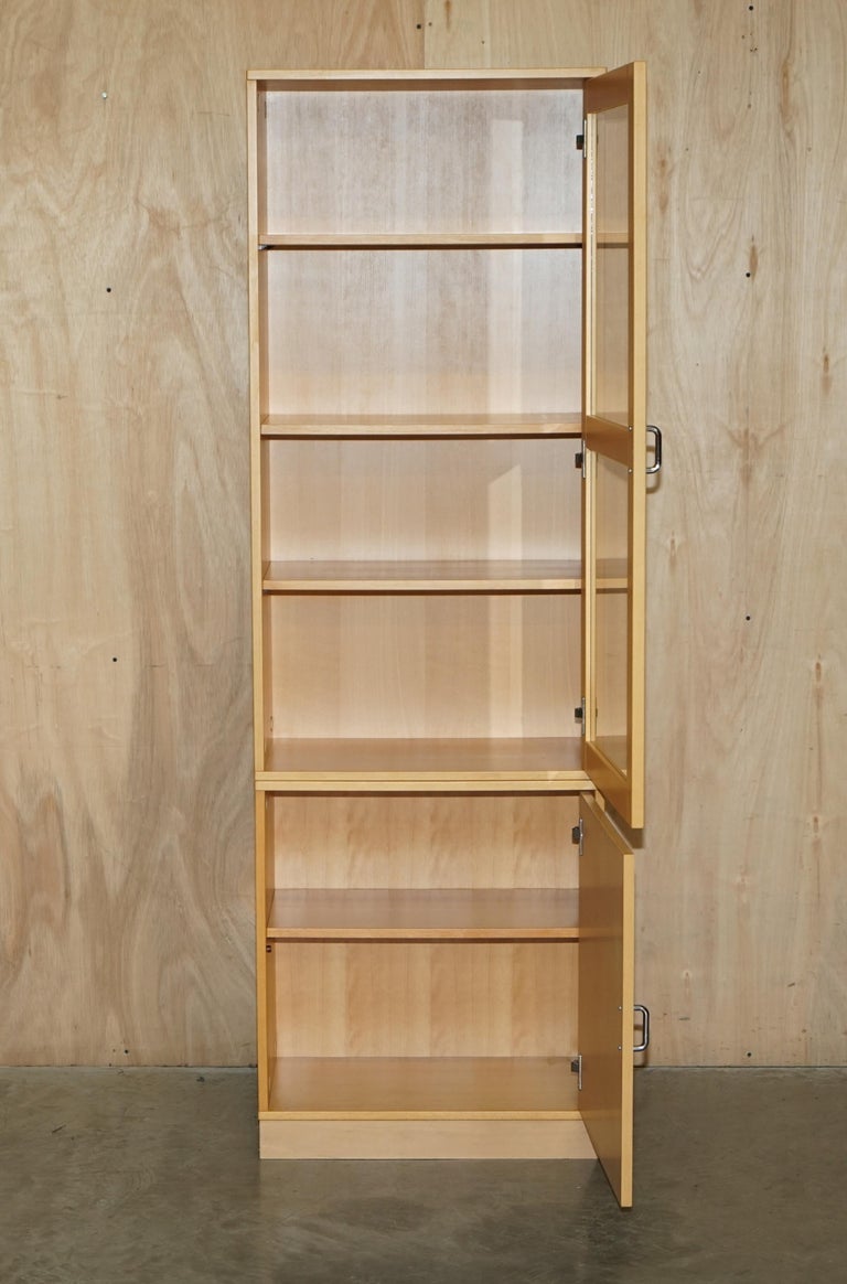 Five Large Glazed Door Library Bookcases Cupboard Base Height ...