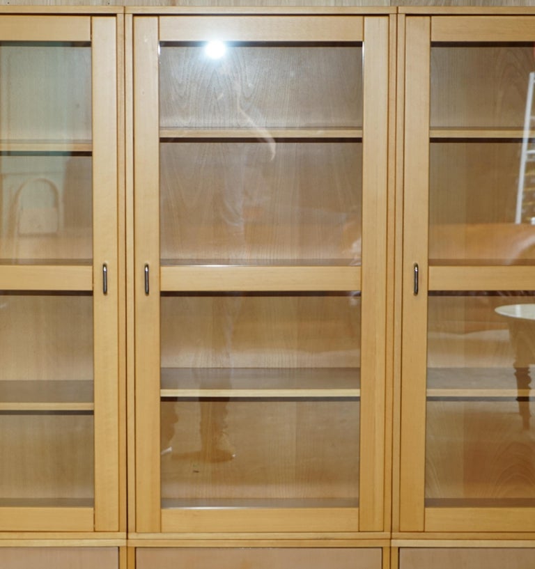 Five Large Glazed Door Library Bookcases Cupboard Base Height ...