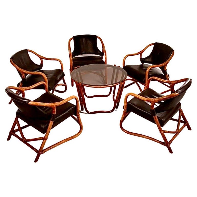 Five Piece Bamboo Salon Set For Sale at 1stDibs