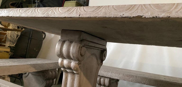 Five-Piece Decorated Cast Stone Garden Dining Set at 1stDibs