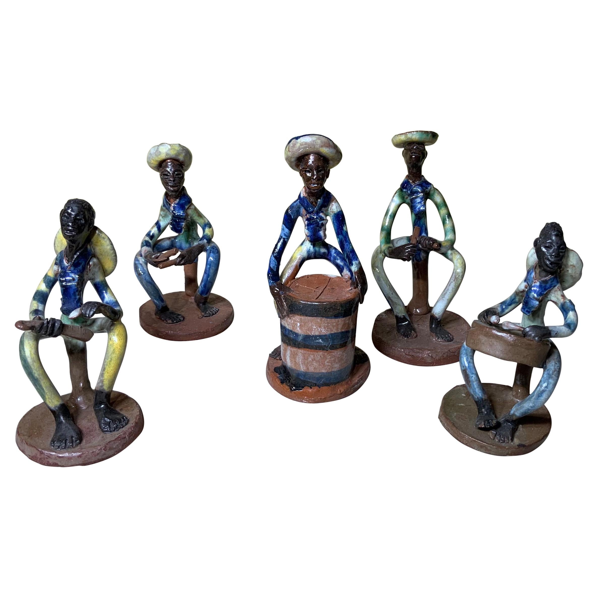 Group of Five Bohemian Nargileh Bases with Cups Featuring Eastern ...