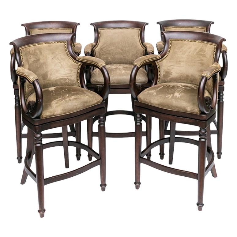 Five Quality Hancock and Moore Swivel Bar Stools For Sale at 1stDibs ...
