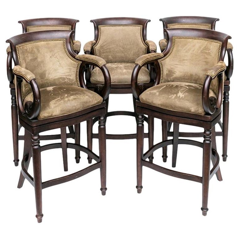 Five Quality Hancock and Moore Swivel Bar Stools at 1stDibs | quality ...