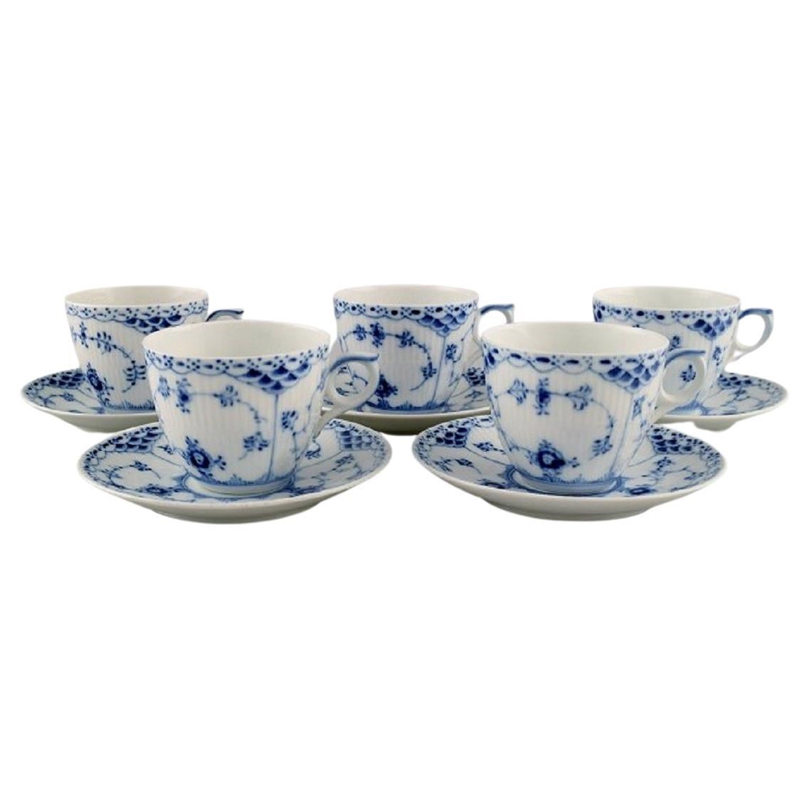 Royal Copenhagen Blue Fluted Plain Tea Cup with Saucer # 1/76. 3 Sets ...