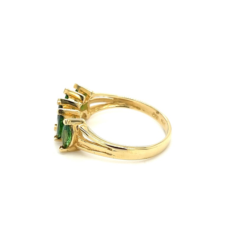 Five Stone Marquise Chrome Diopside Ring For Sale at 1stDibs