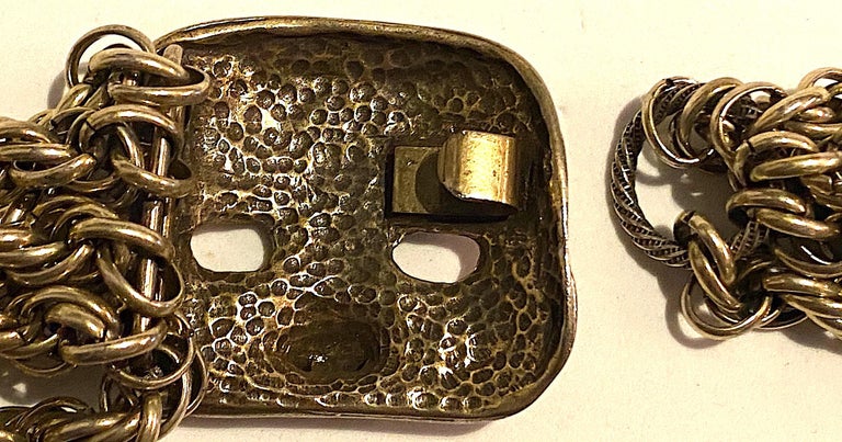 Five Strand Gold Rope Necklace with Kabuki Mask Clasp at 1stDibs