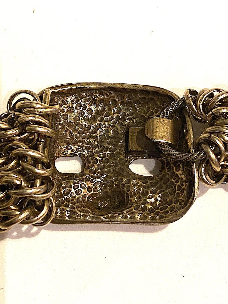 Five Strand Gold Rope Necklace with Kabuki Mask Clasp at 1stDibs