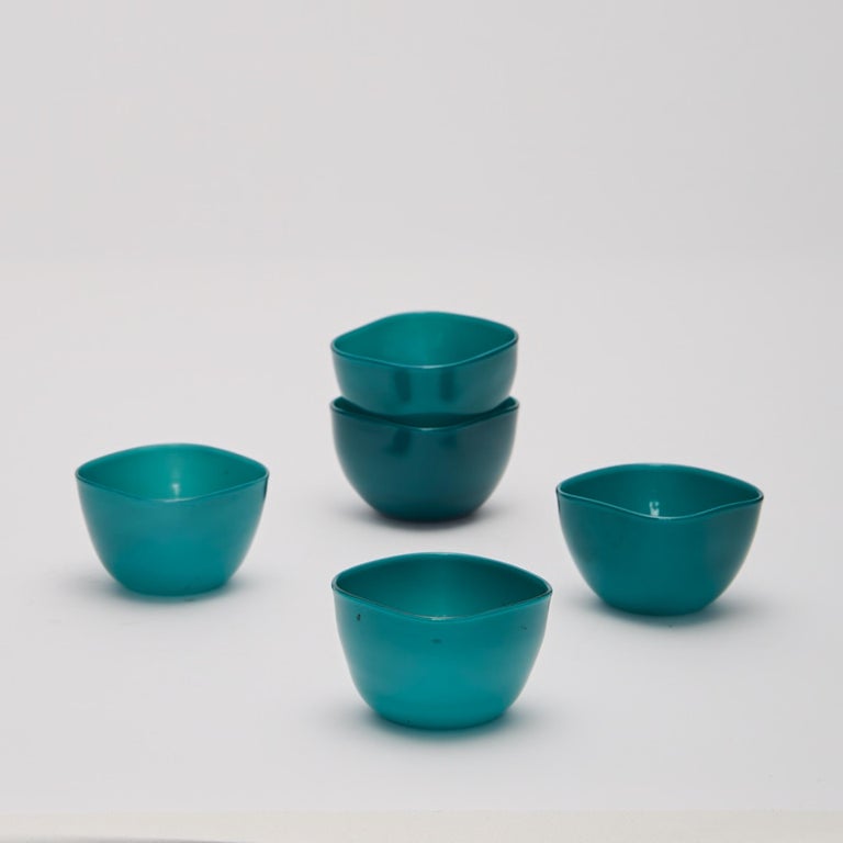 Five Turqoise Opalino Bowls by Paolo Venini, Murano circa 1950 For Sale ...