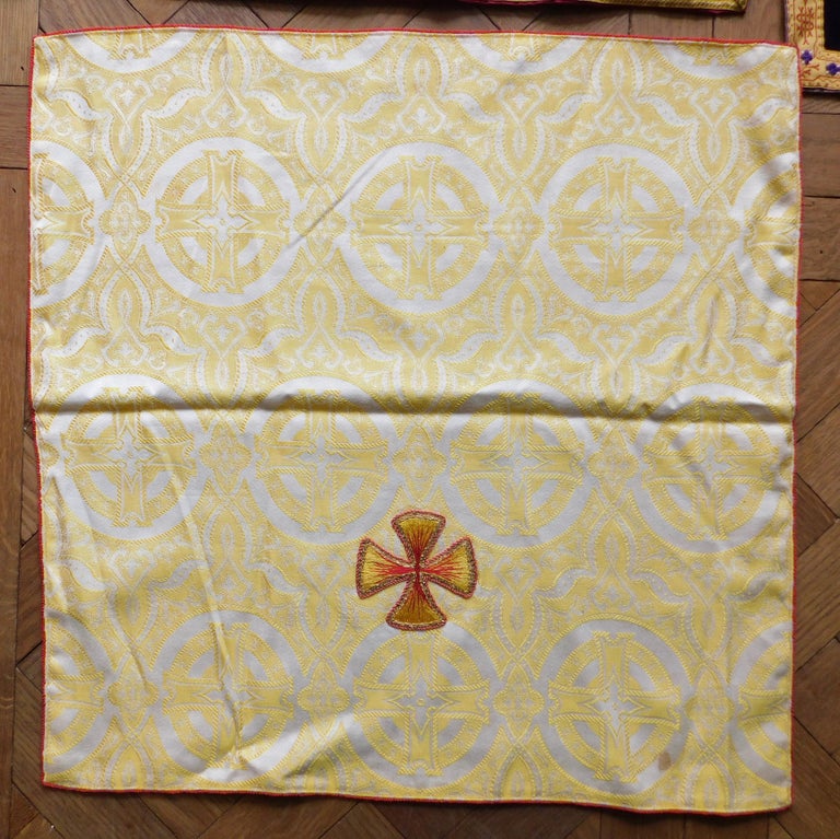 Five Vintage Damask and Embroidered Chalice Veil Catholic Alter ...