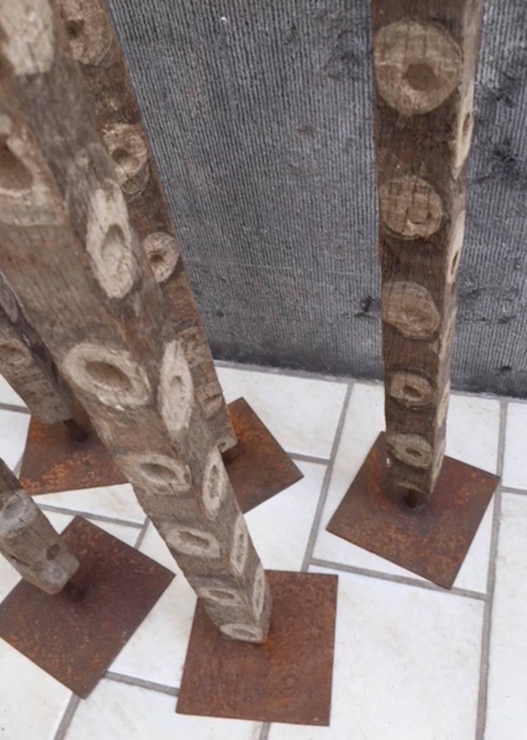 Five Vintage "Oyster Sticks" Mounted on Metal Stands For Sale at ...