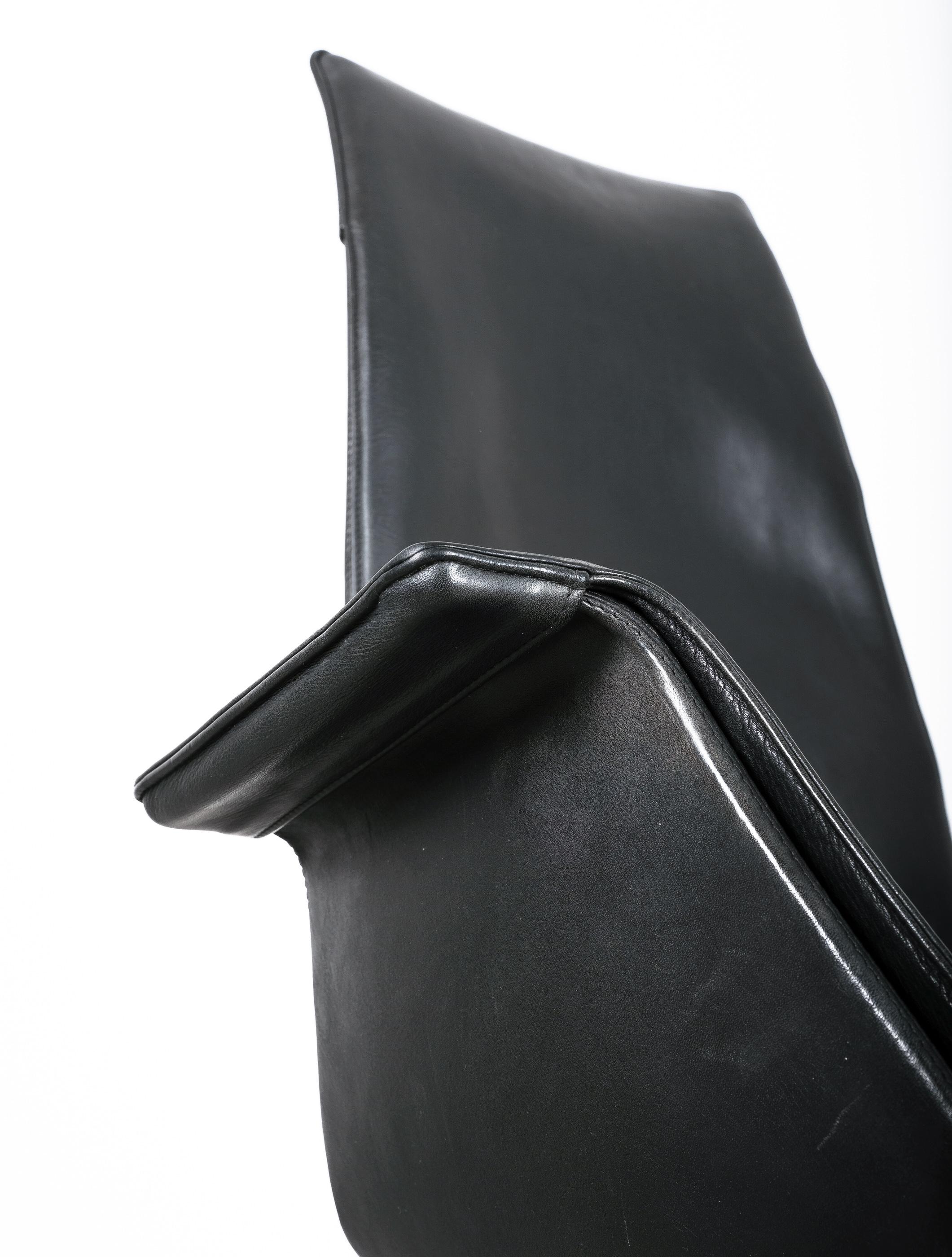 FK 6725 Fabricius and Kastholm Black High Back Bird Desk Chair, 1964 ...