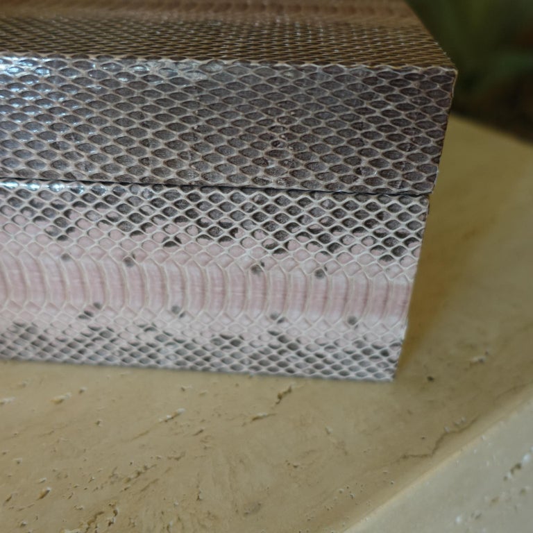 Flair Edition Collection Pink Snake Skin Decorative Box Black Leather ...