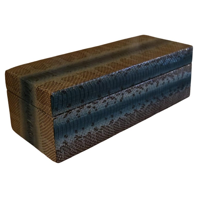Flair Edition Collection Teal Snake Skin Decorative Box Black Leather ...