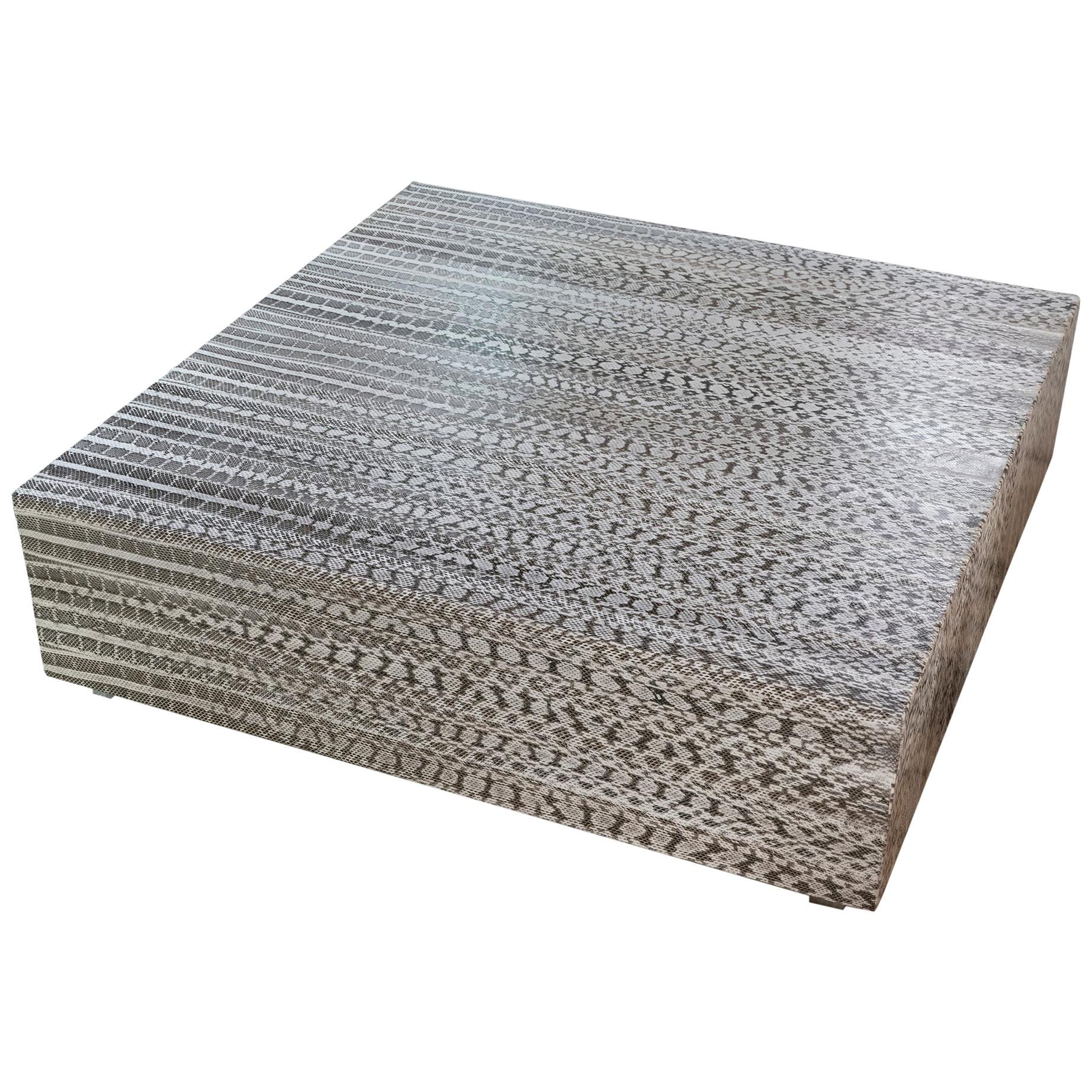 Snake Skin Covered Coffee Table after a Design by Pierre Legrain For ...
