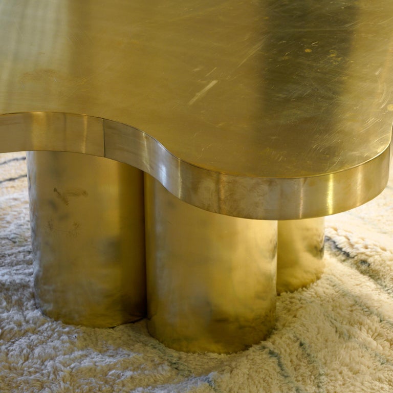 Flair Edition Free-Form High Coffee Table in Natural Brass, Italy 2019 ...