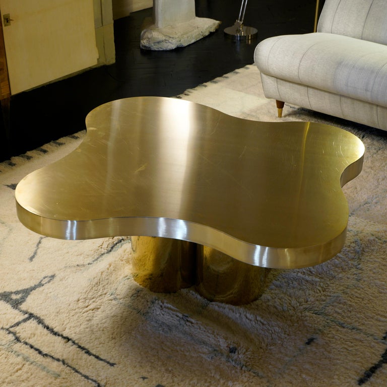 Flair Edition Free-Form High Coffee Table in Natural Brass, Italy, 2021 ...