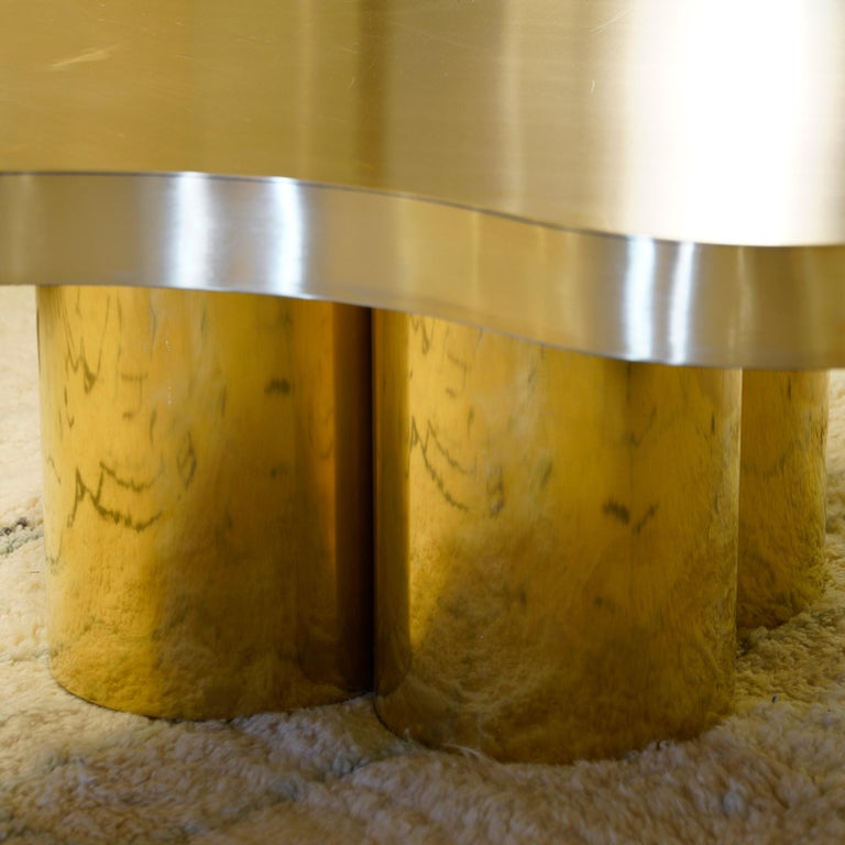 Flair Edition Free-Form High Coffee Table in Natural Brass, Italy, 2021 ...