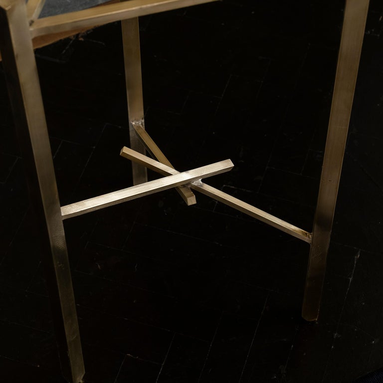 Flair Edition White Quartz and Natural Brass Side Tables, Italy, 2021 ...