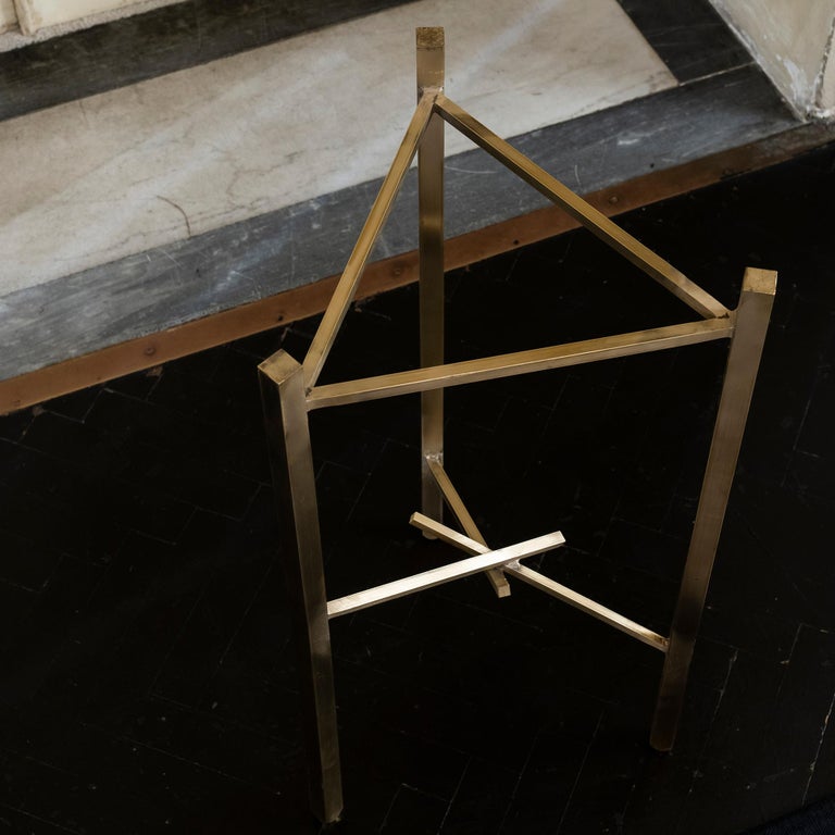 Flair Edition White Quartz and Natural Brass Side Tables, Italy, 2021 ...