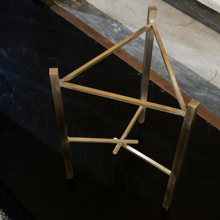 Flair Edition White Quartz and Natural Brass Side Tables, Italy, 2021 ...