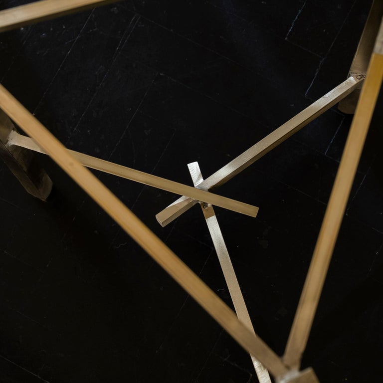 Flair Edition White Quartz and Natural Brass Side Tables, Italy, 2021 ...