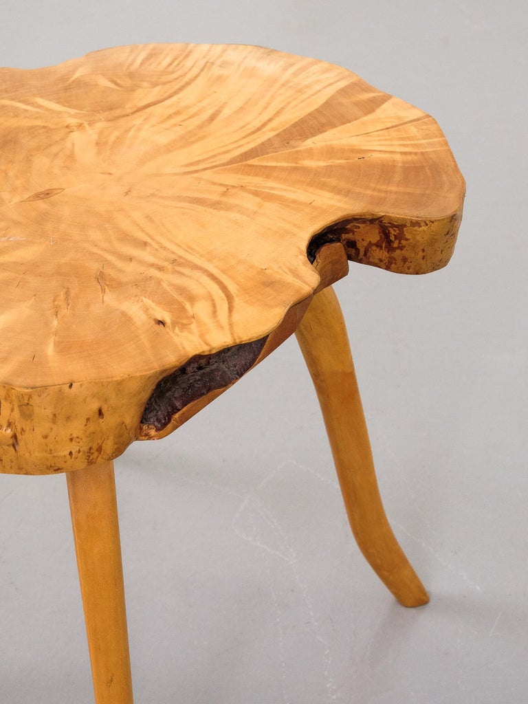 Flame Birch Wood Slab Coffee Table For Sale at 1stDibs