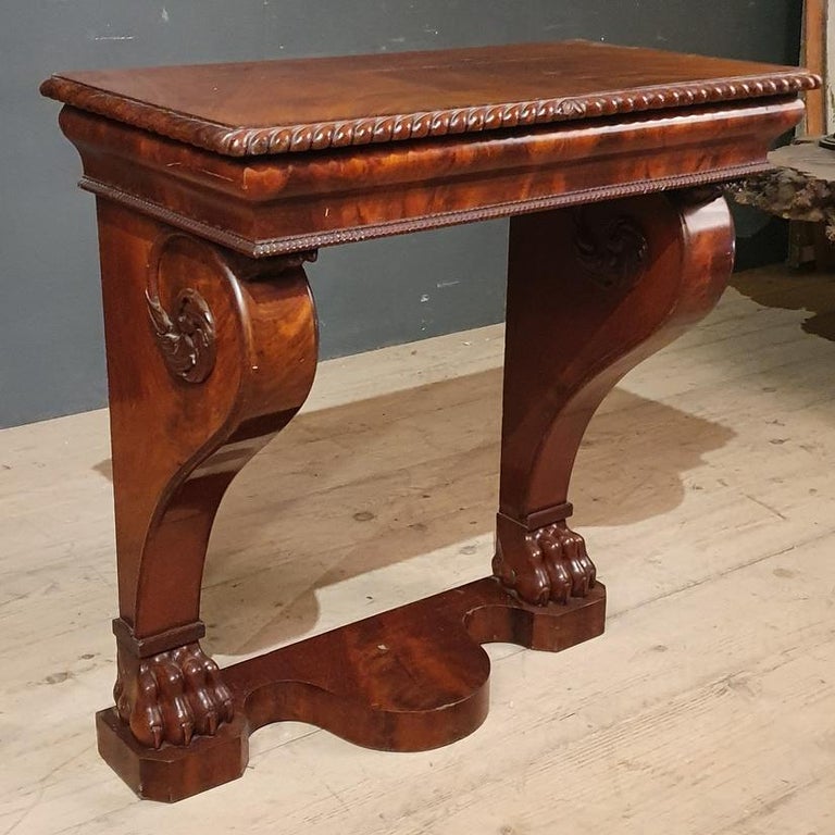 Flame Mahogany Console Table For Sale at 1stDibs | mahogany entry table ...