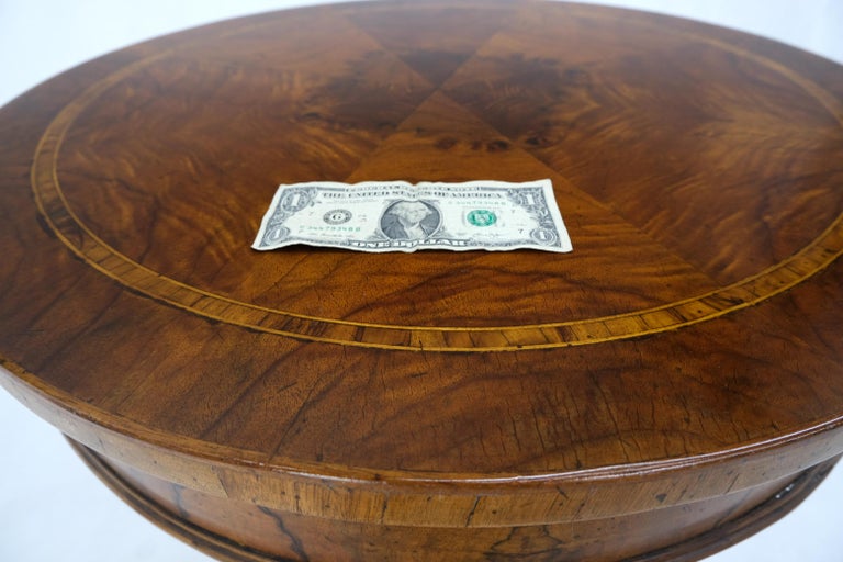 Flame Mahogany Top Banded Olive Wood Cabriole Leg Round Lamp Side Table ...