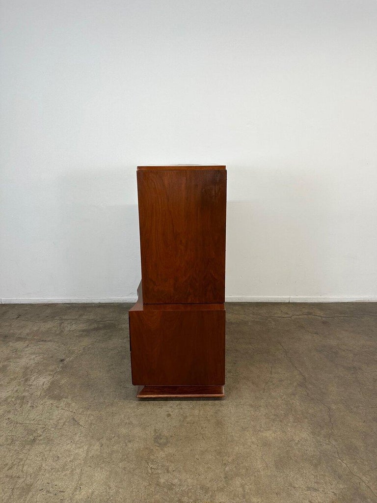 Flamed Dark Walnut Highboy For Sale at 1stDibs