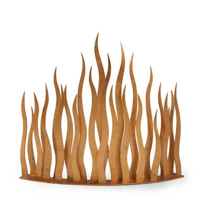 Flames Firewall in Oro Nero Metal Antique For Sale at 1stDibs