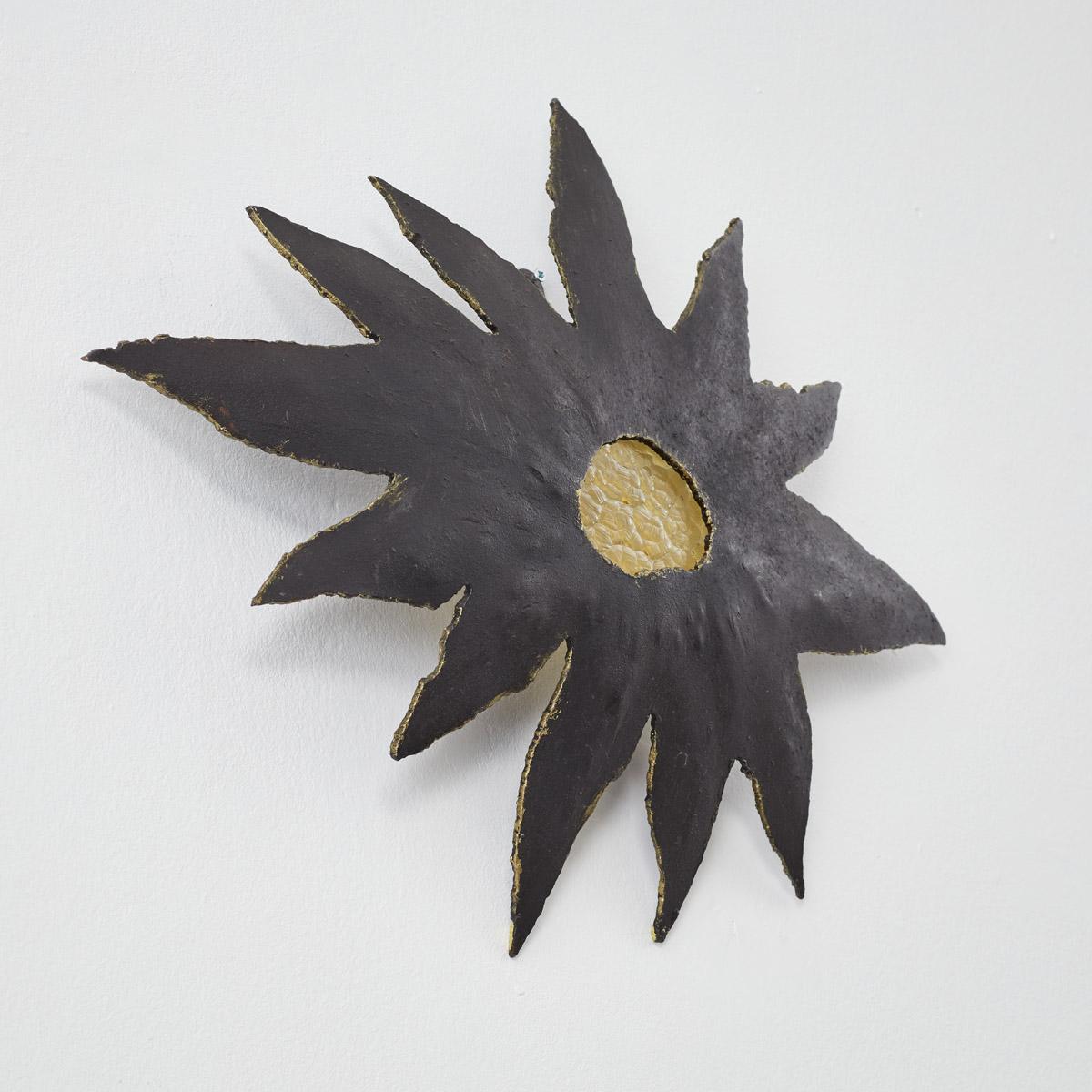 Flaming sun metal wall sconce, UK 20th century For Sale at 1stDibs