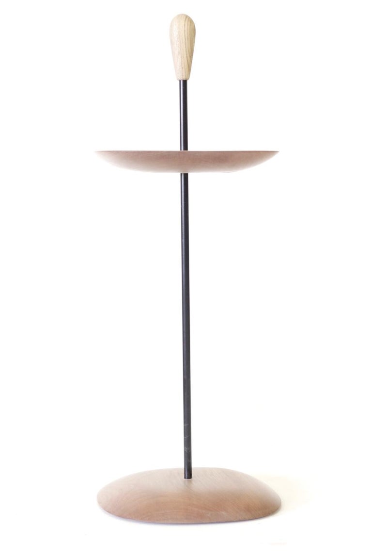 'Flamingo' Side Table, Handmade in Solid Wood and Steel, by Gustavo ...