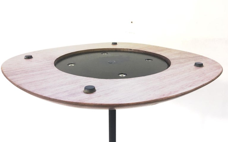 'Flamingo' Side Table, Handmade in Solid Wood and Steel, by Gustavo ...