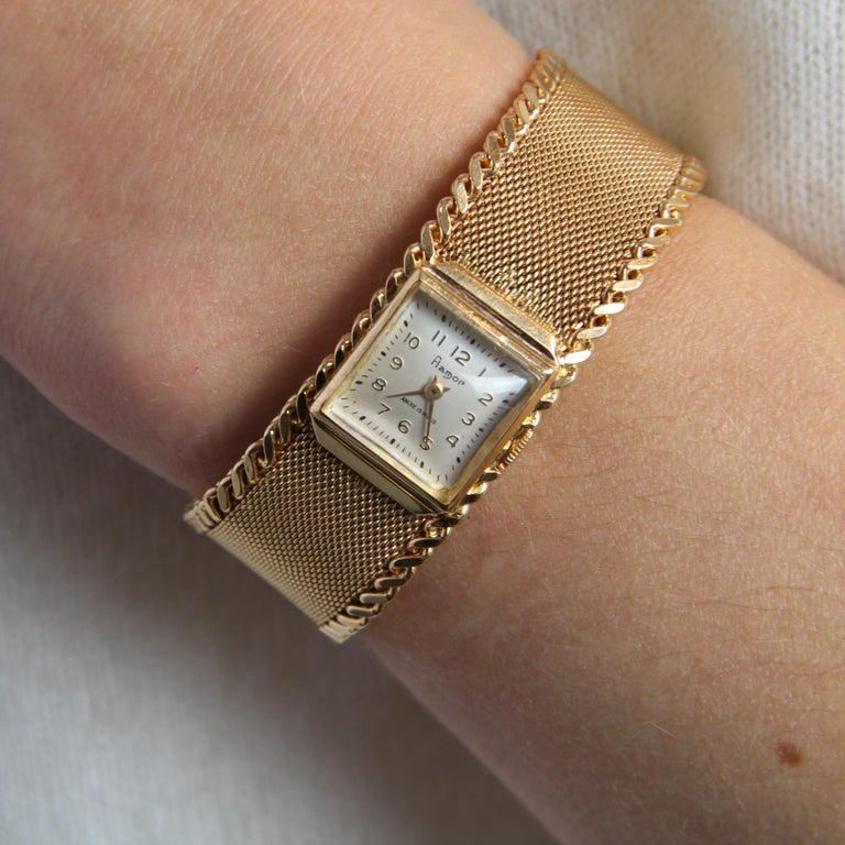 Flamor Ladies Yellow Gold Manual Wind Wristwatch For Sale at 1stDibs ...