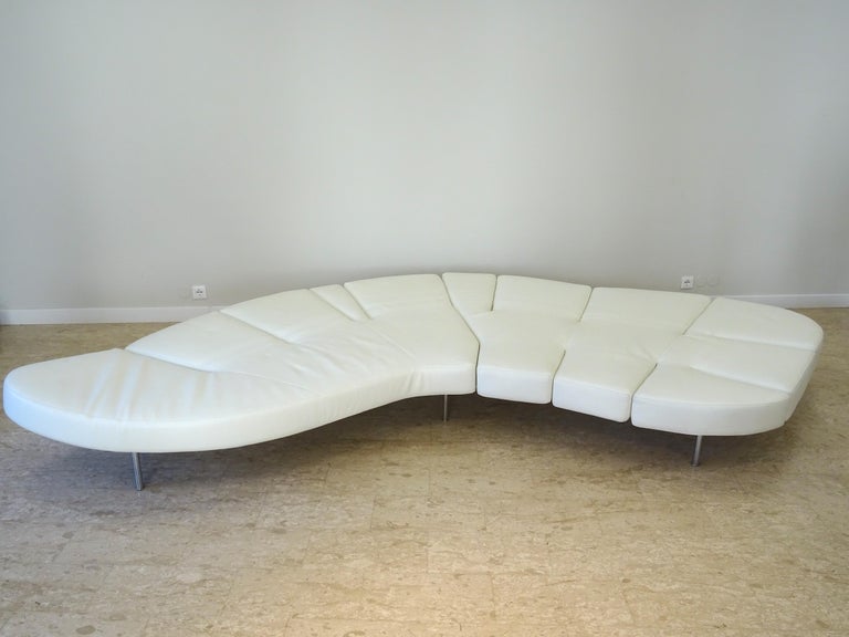 "FLAP" Model Sofa by Edra in White Leather, Designer Francesco Binfarè ...