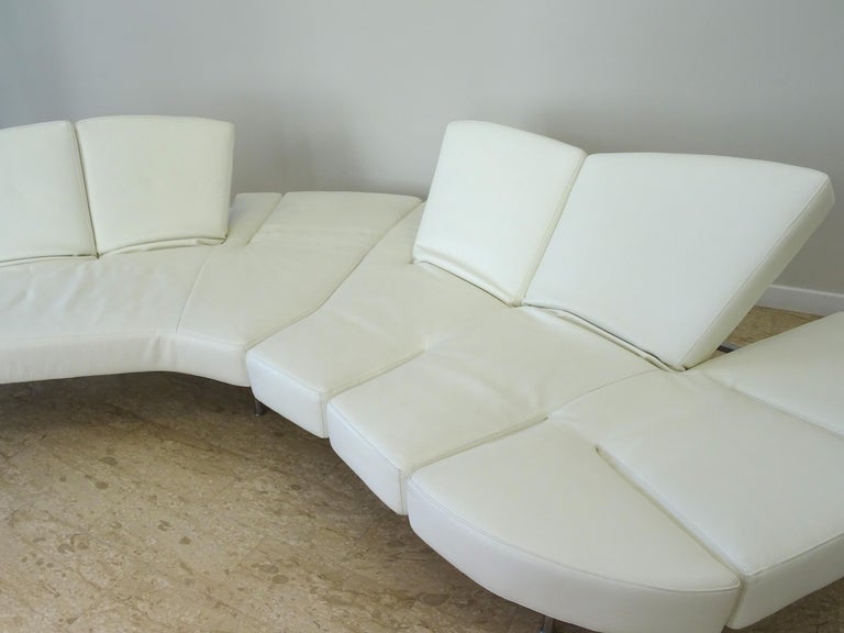 "FLAP" Model Sofa by Edra in White Leather, Designer Francesco Binfarè ...