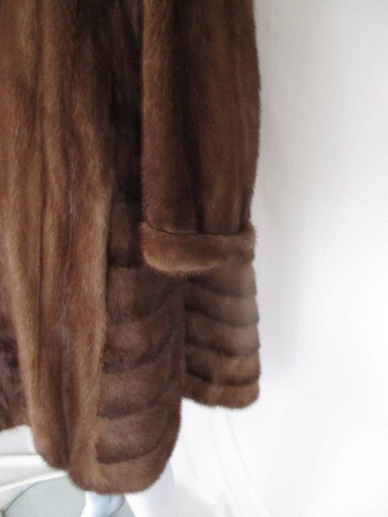 Flared Mink Fur Coat with Hood at 1stDibs | black mink fur coat with hood