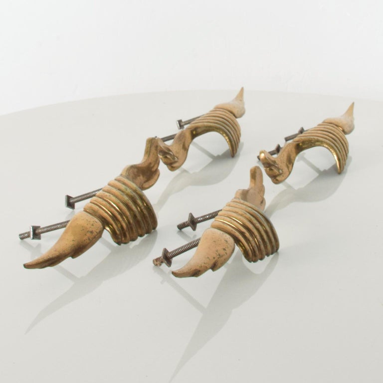 Sculptural Wings Italian Brass Door Pulls Drawer Handles ITALY 1950s ...