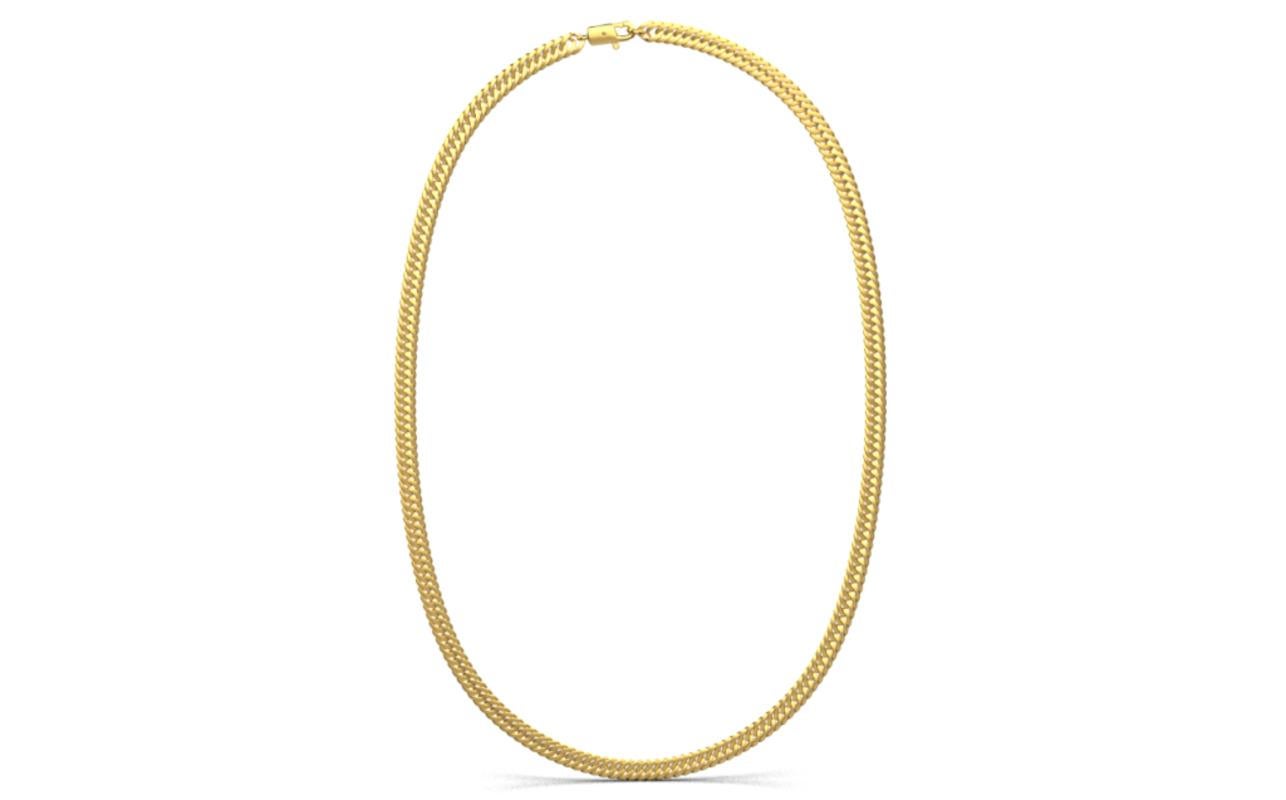 Flat Curb Chain, 18K Gold For Sale at 1stDibs