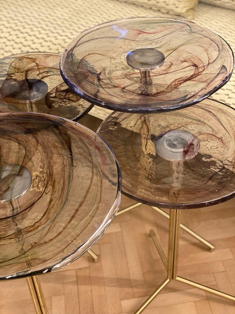 Flat Glass Side Table For Sale at 1stDibs