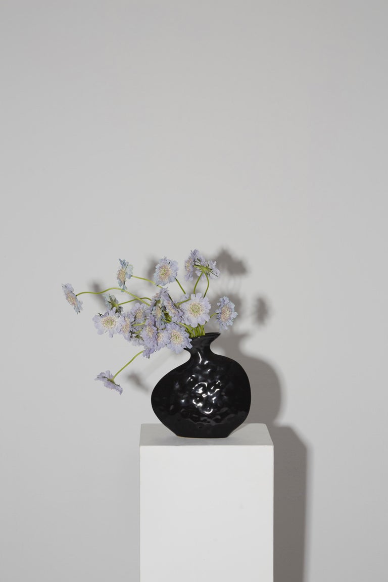 Flat Vase in Shiny Black by Project 213A For Sale at 1stDibs