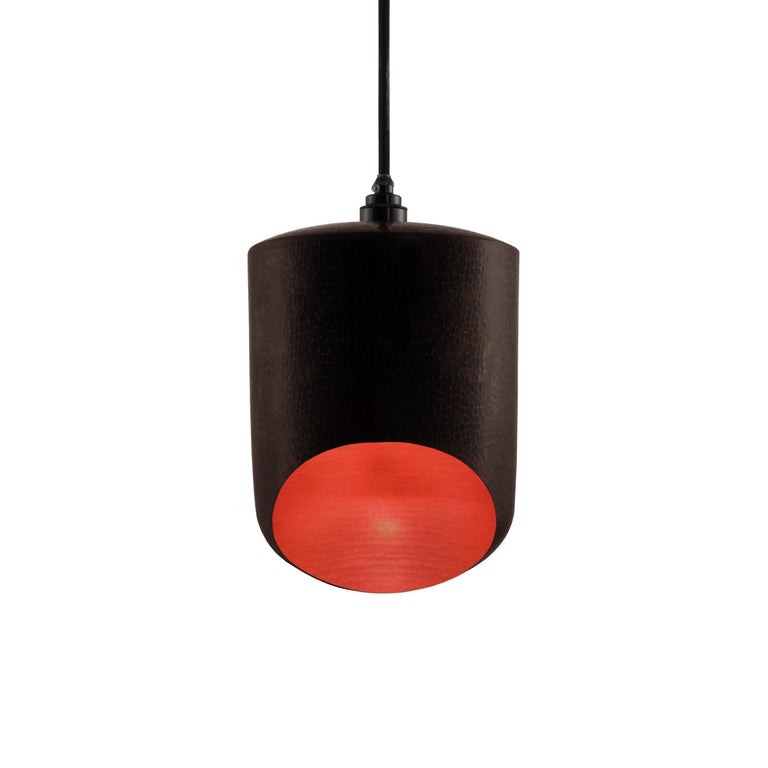 Flauta Small Solid Copper Pendant Light In Lush Charcoal For Sale At 1stdibs