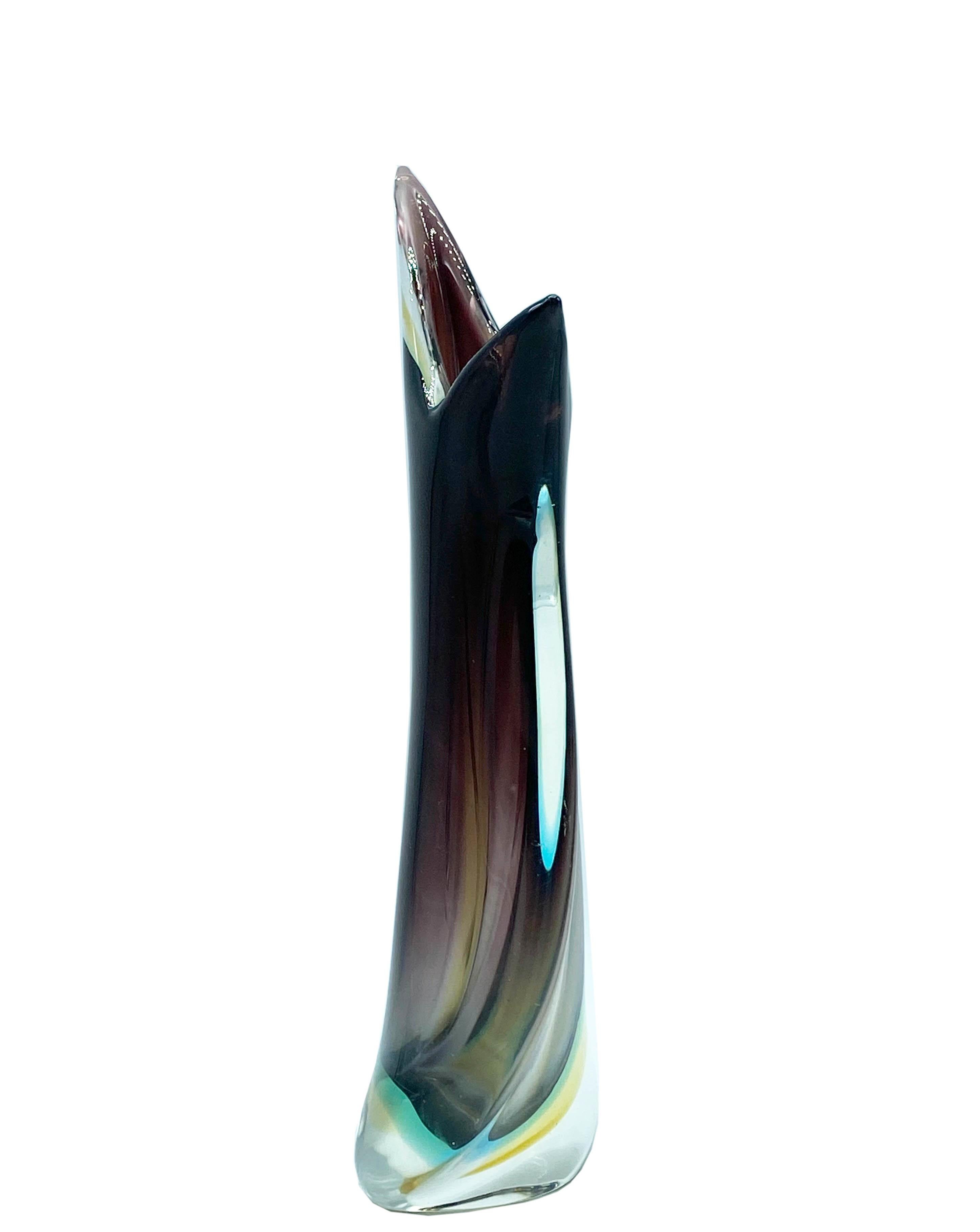 Flavio Poli for Seguso Sommerso Murano Glass Vase, Italy, 1950s at ...