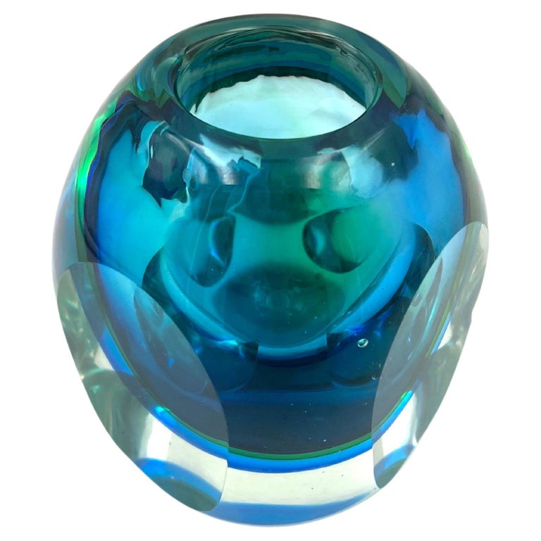 Flavio Poli Italian Sommerso Murano Glass Vase For Sale at 1stDibs