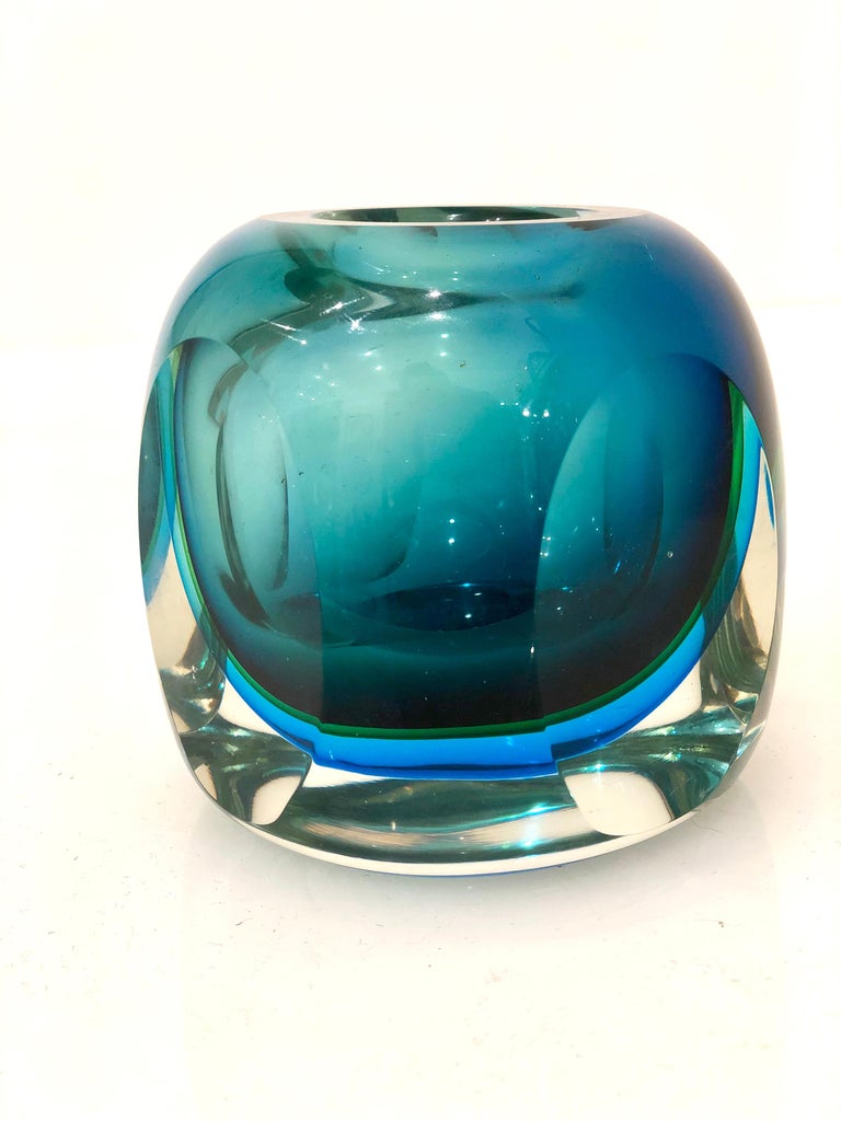Flavio Poli Italian Sommerso Murano Glass Vase at 1stDibs | flavio poli ...