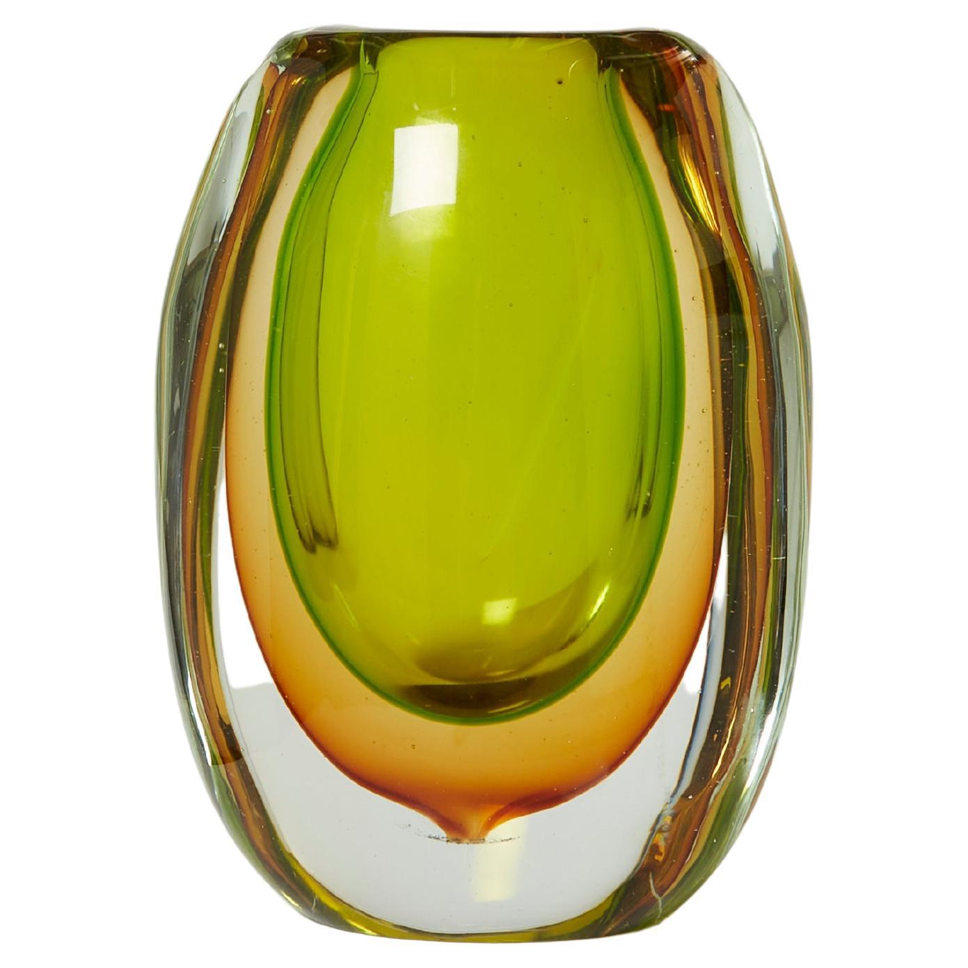 Small Faceted Vase Sommerso Tricolore Murano Glass, 1970s For Sale at ...