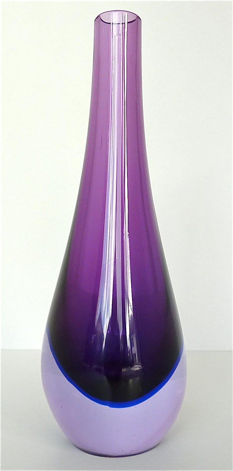 Flavio Poli Seguso Vase and Bowl Purple Pink Blue Murano Art Glass ...