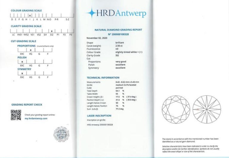 HRD Antwerp IGI Certified 5 Carat Round Brilliant Cut Diamond Studs For ...