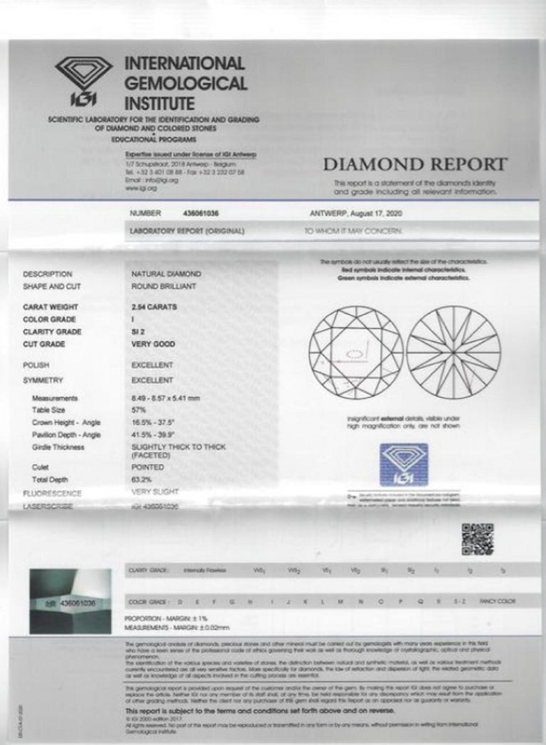 HRD Antwerp IGI Certified 5 Carat Round Brilliant Cut Diamond Studs For ...